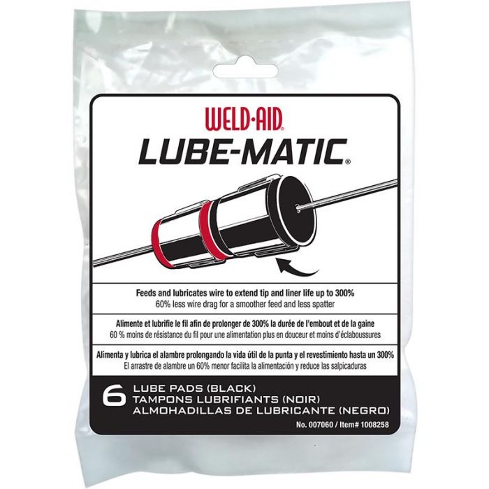 Weld-Aid Lube-Matic Black Pre-Treated Lube Pad 6pk | Duroweld